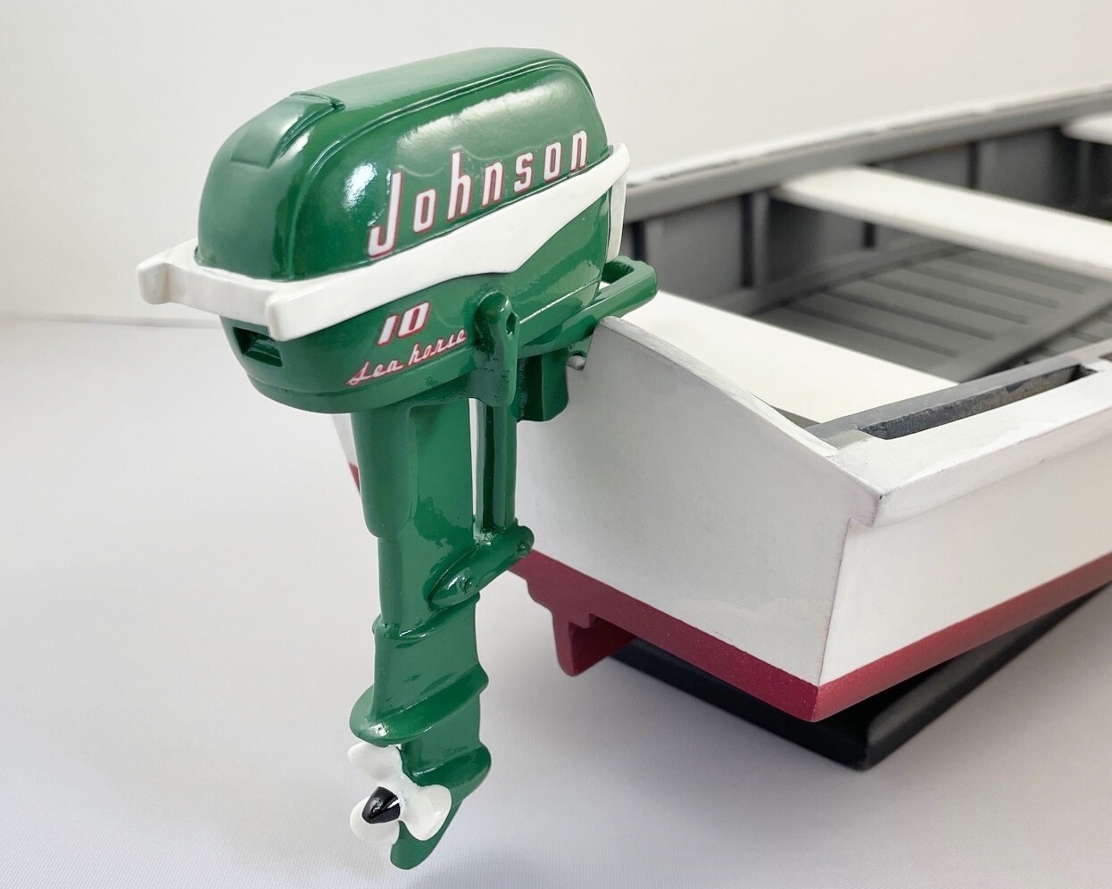 Miniature Outboard Motor, Green 1955 Johnson 10 HP Sea Horse with Gas ...