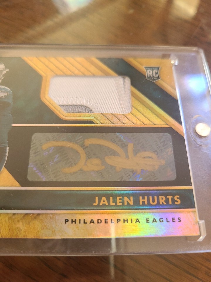 *RARE* 2020 Gold Standard Jalen Hurts RPA Rookie Patch Auto #36/49 RC ...