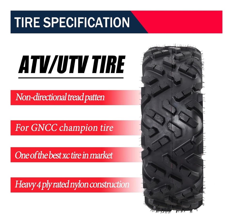 Set of 2 22x10-10 UTV ATV Tires 4 Ply 22x10x10 All Terrain Off-Road ...