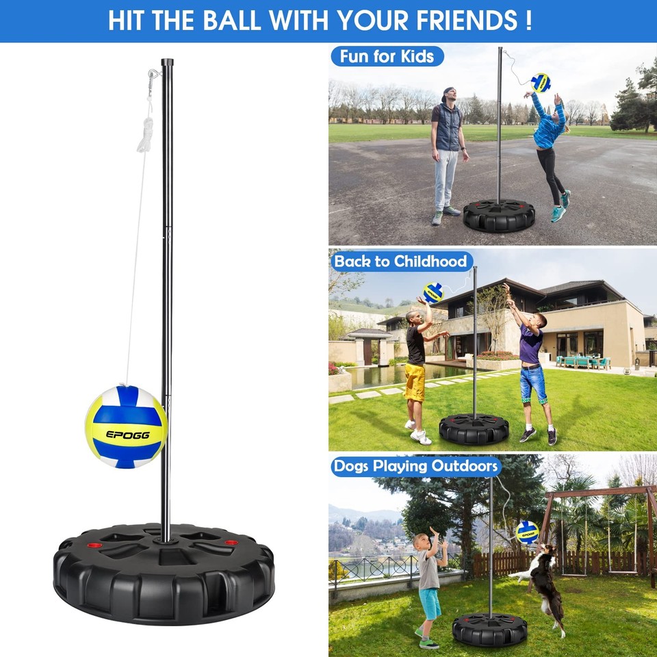 Tetherball Ball and Rope for Outdoor Play, Portable Tetherball Set ...