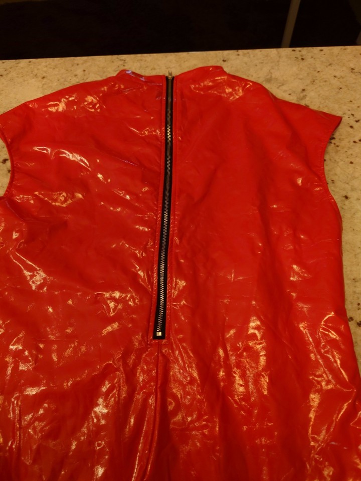 Kinky Fetish Red PVC Open Bust And Crotch Suspender Basque XL | eBay UK