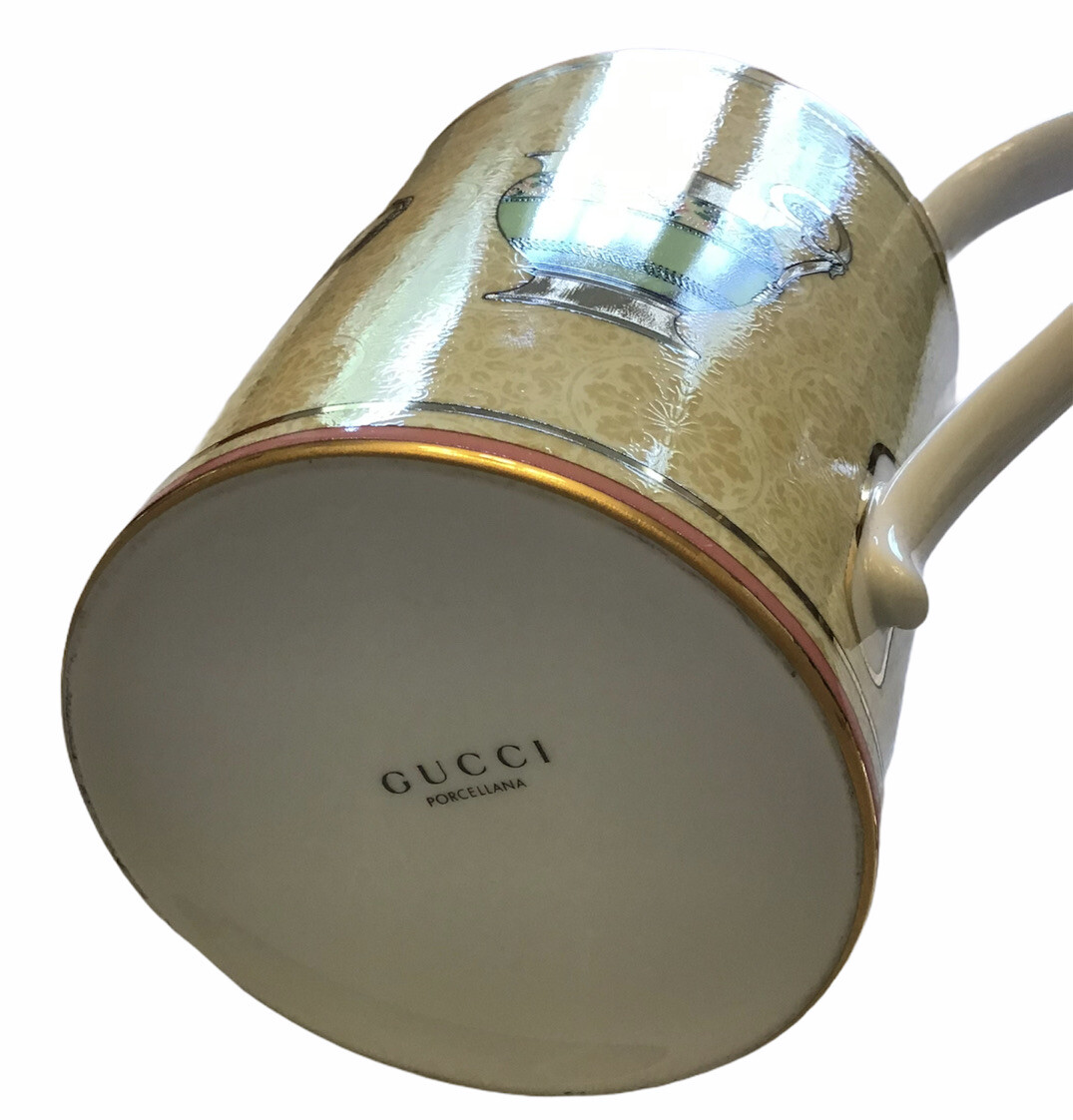 GUCCI PORCELLANA Greek Mythology Design Teapot & 2 Cups & Saucers ...