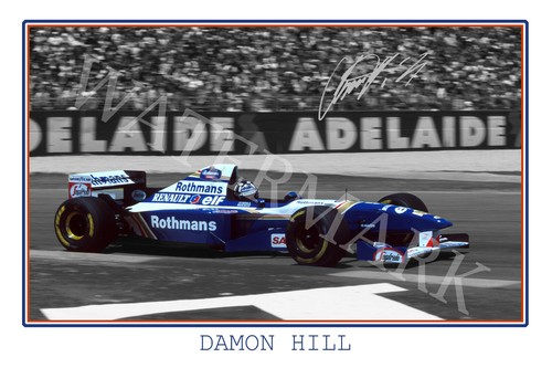 Damon Hill signed 12x18 inch photograph poster- Top Quality F1 World ...