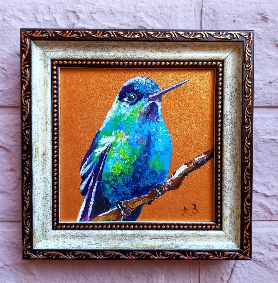 shop discount price Hummingbird artwork bird oil painting original ...