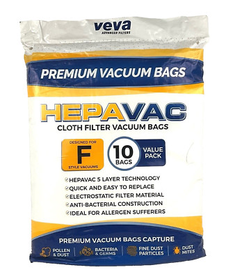 KIRBY Veva Vacuum Bags Style F HEPAVAC Filter Hepa Vac 10 Bags G# ...