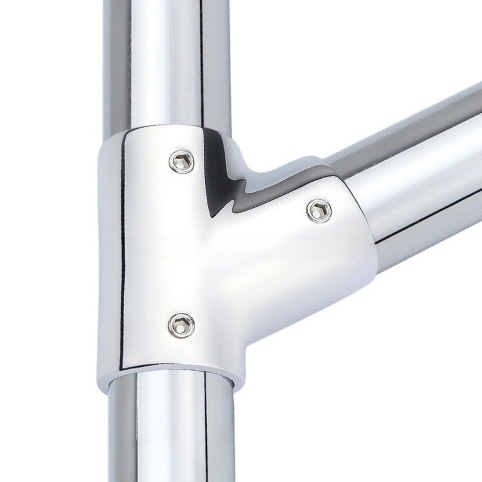 Boat Rail Three Way Tee 316 Stainless Steel For 22 25mm Tubing Adapter ...