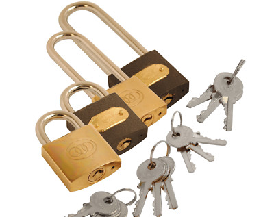 Tri Circle Padlocks Brass Iron Long Shackle Keyed to Differ or Alike ...