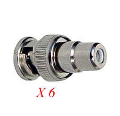 BNC Male to RCA Female adapter for Security camera, AV adapter Lot 6 ...