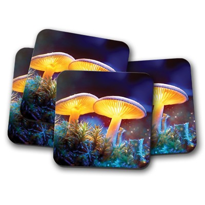 4 Set - Magical Mushroom Coaster - Toadstool Fairy Fantasy Nature Gift ...