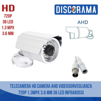 TELECAMERA HD CAMERA AHD VIDEOSORVEGLIANZA 720p 1.3Mpx 3.6 mm 36 LED ...