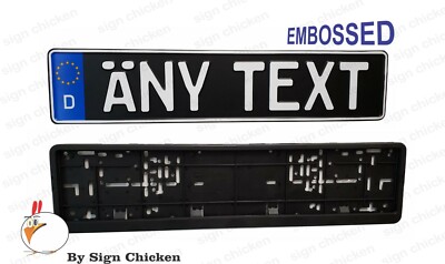 GERMAN, BLUE EURO D BLACK , EURO STYLE TAG, BMW, European license plate ...