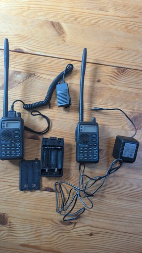 TWO RADIOS - Icom Ic-t8a Tri-band Ham Radio Amateur Transceivers w/wall ...