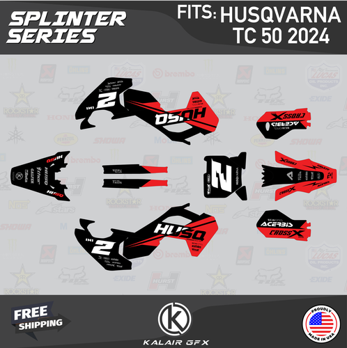 Graphics Kit for Husqvarna Mini TC50 (2024) TC 50 Splinter - RED | eBay
