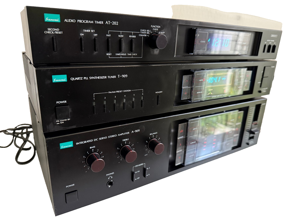 SANSUI T909 A909 AT202 🌈RaRe🌈 Premium Vintage Stereo Amplifier & Tuner ...