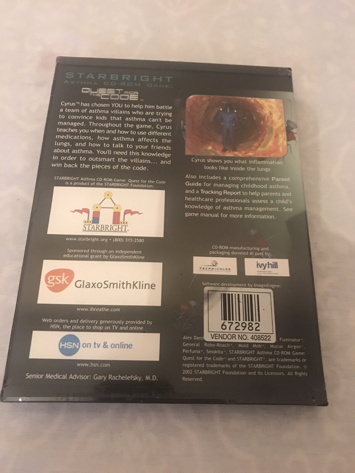 Quest For The Code Starbright Asthma PC CD-ROM Game Rare Brand New ...