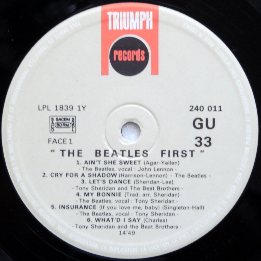 ROCK // THE BEATLES FIRST recorded in Hamburg 1961 (1974) 33T-LP (FR ...