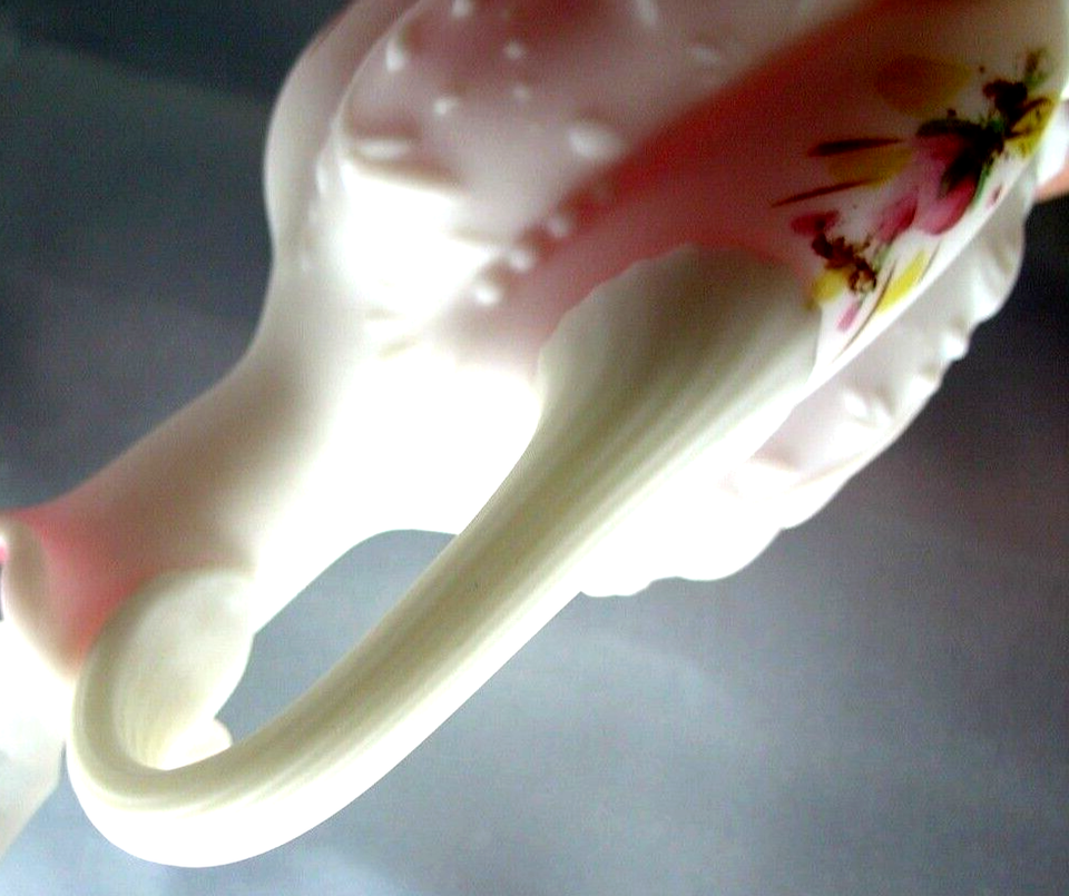 FENTON/WRIGHT"30%SALE-MINT 60's"HD PAINT"SPRIG"PEACH BLOW"SATIN GLASS ...