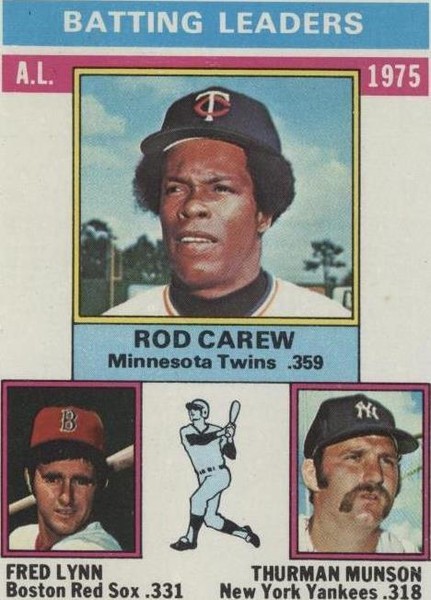 1976 Topps - League Leaders #192 Fred Lynn, Rod Carew, Thurman Munson ...