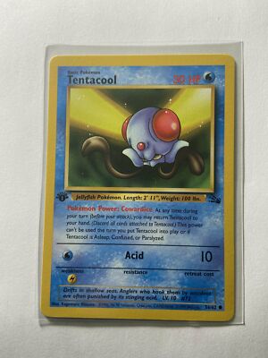 Tentacool 1st edition Fossil near mint condition ENGLISH 56/62 | eBay