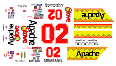 #02 Mark Martin Apache Stove 1/64th Scale Waterslide Decals 1982 Nascar ...