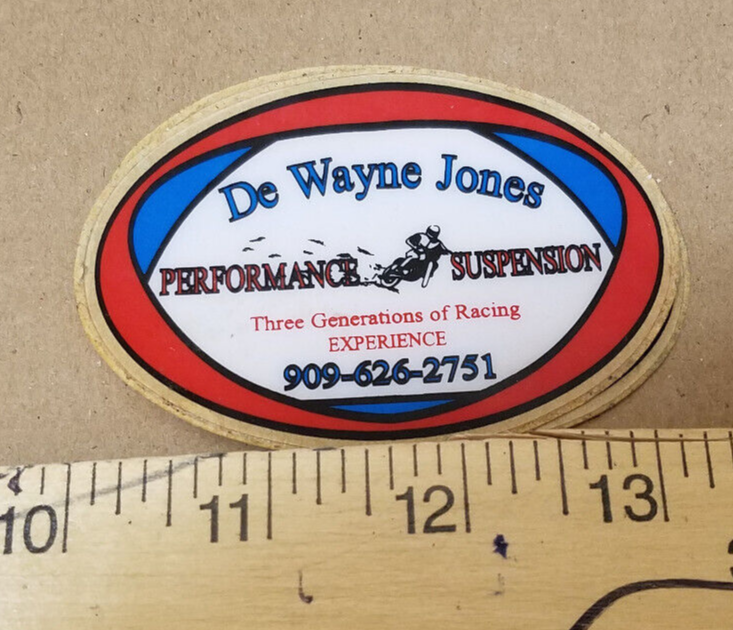 Vtg DeWayne Jones Performance Suspension Motorcycle Racing Decal ...