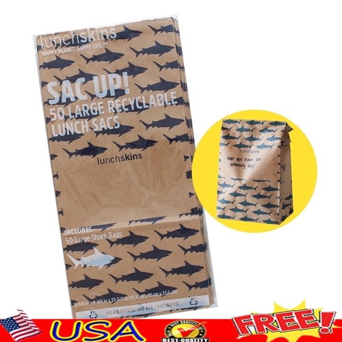 Recyclable Paper Lunch Bags Pack of 50 Eco-Friendly Snack & Treat Sacs ...