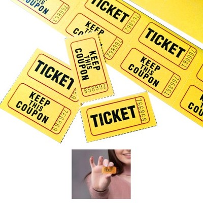 2000 Pc Yellow Tickets Double 50/50 Stub Raffle Split Coupon Entry Fair ...
