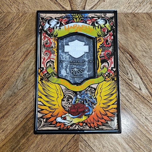 Harley Davidson Picture Frame 4X6 Dragon Graffiti Eagle Wings Bikercore ...