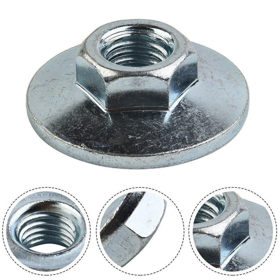 Angle Grinder Tool Disc Quick Change Locking Silver Metal Flange Nut ...
