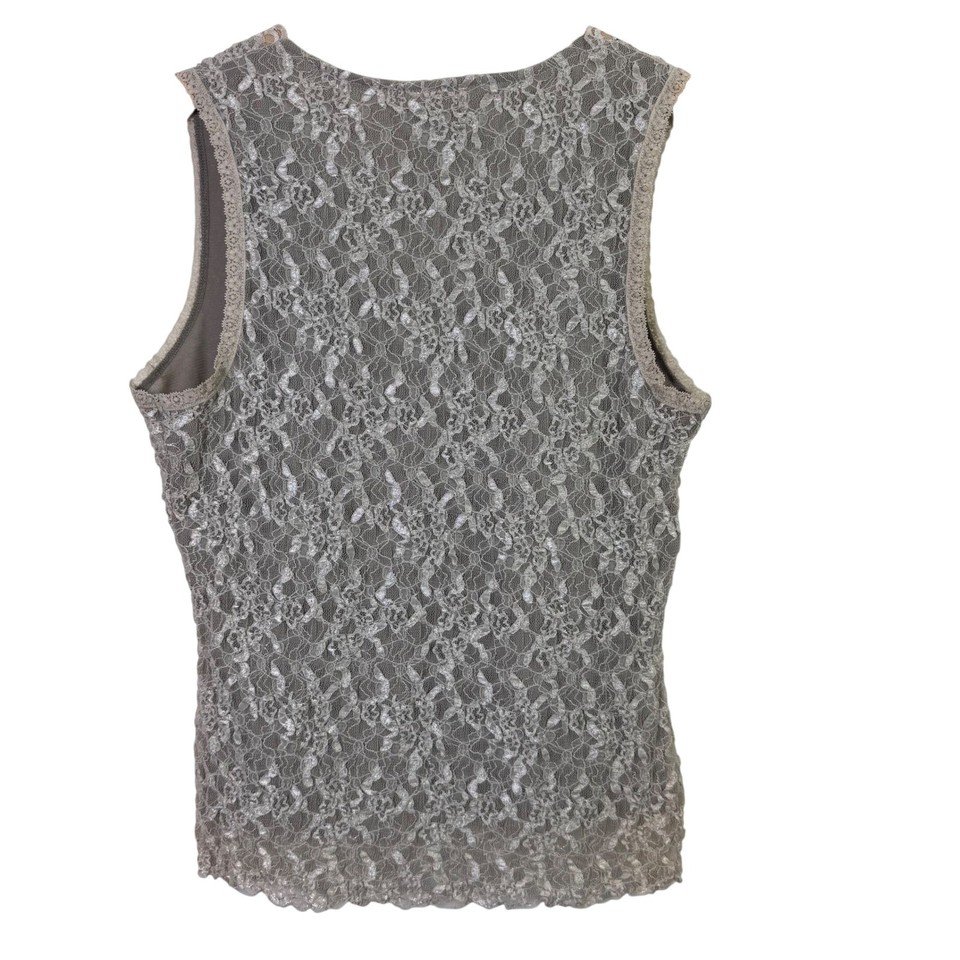 Merona Womens Tank Top Small Sleeveless Lace Ribbon Tie V Neck Y2K ...