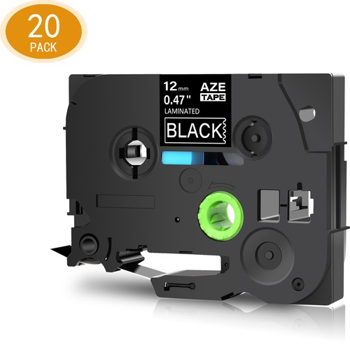 20PK Label Tape TZ 335 TZe-335 White on Black for Brother PT540 ...