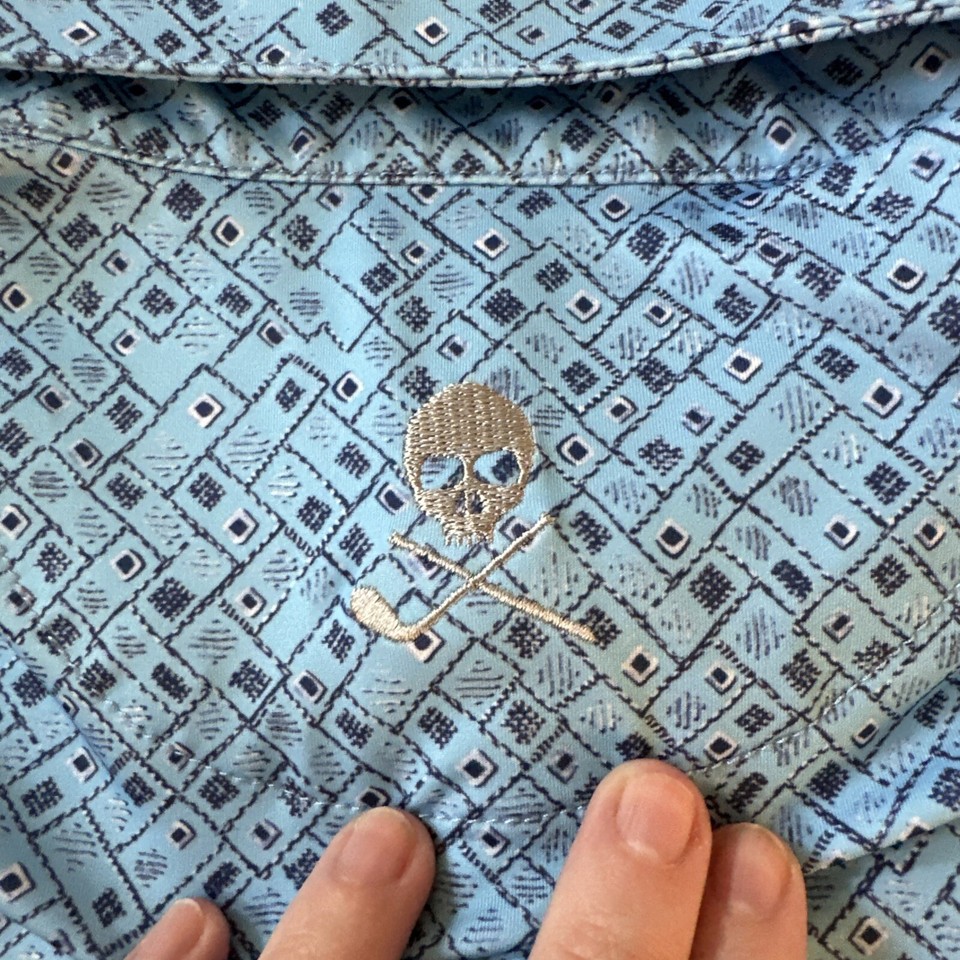 NWT Robert Graham Sandzabar Medium Performance Golf Polo Periwinkle ...