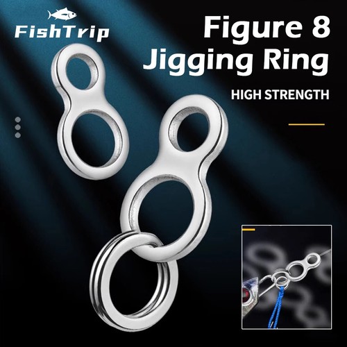 25~100Pcs Figure 8 Fishing Solid Ring Jigging Rings 14mm~19.5mm ...