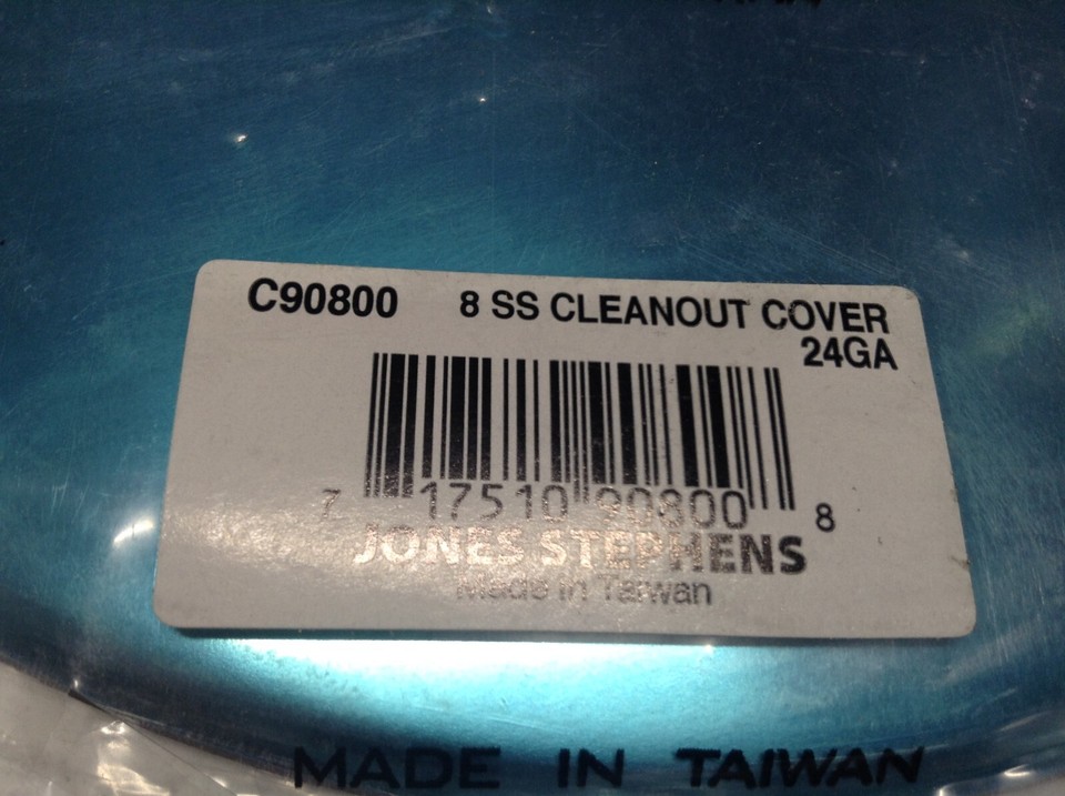 Jones Stephens Stainless Steel Cleanout Cover 24 Gauge 8" C90800 | eBay