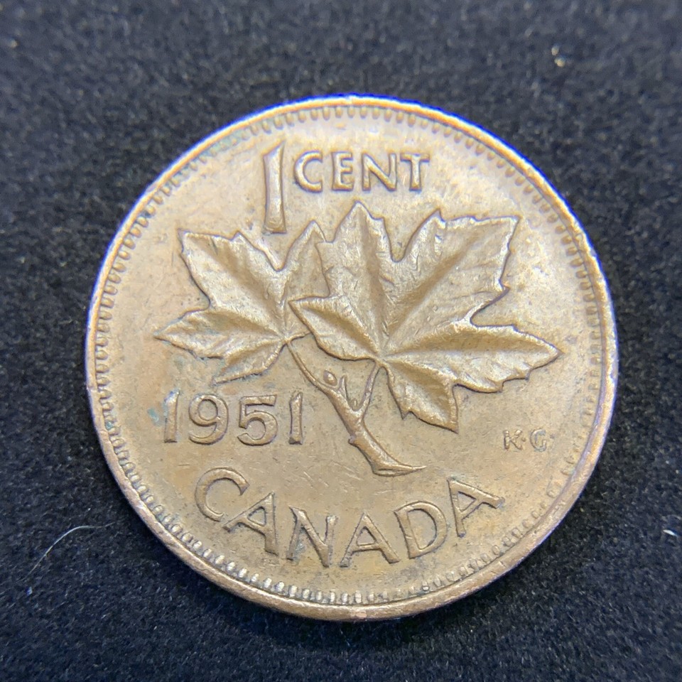 1951 Canadian 1c One Cent Coin - King George VI Canadian Penny | eBay
