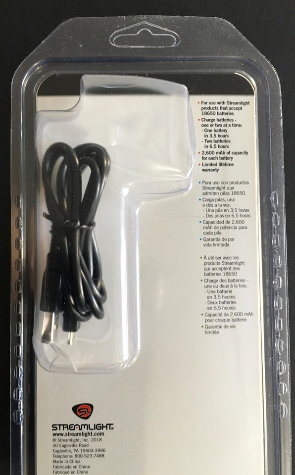 Streamlight 18650 Battery Charger Kit USB W/2 18650 Rechargeable ...