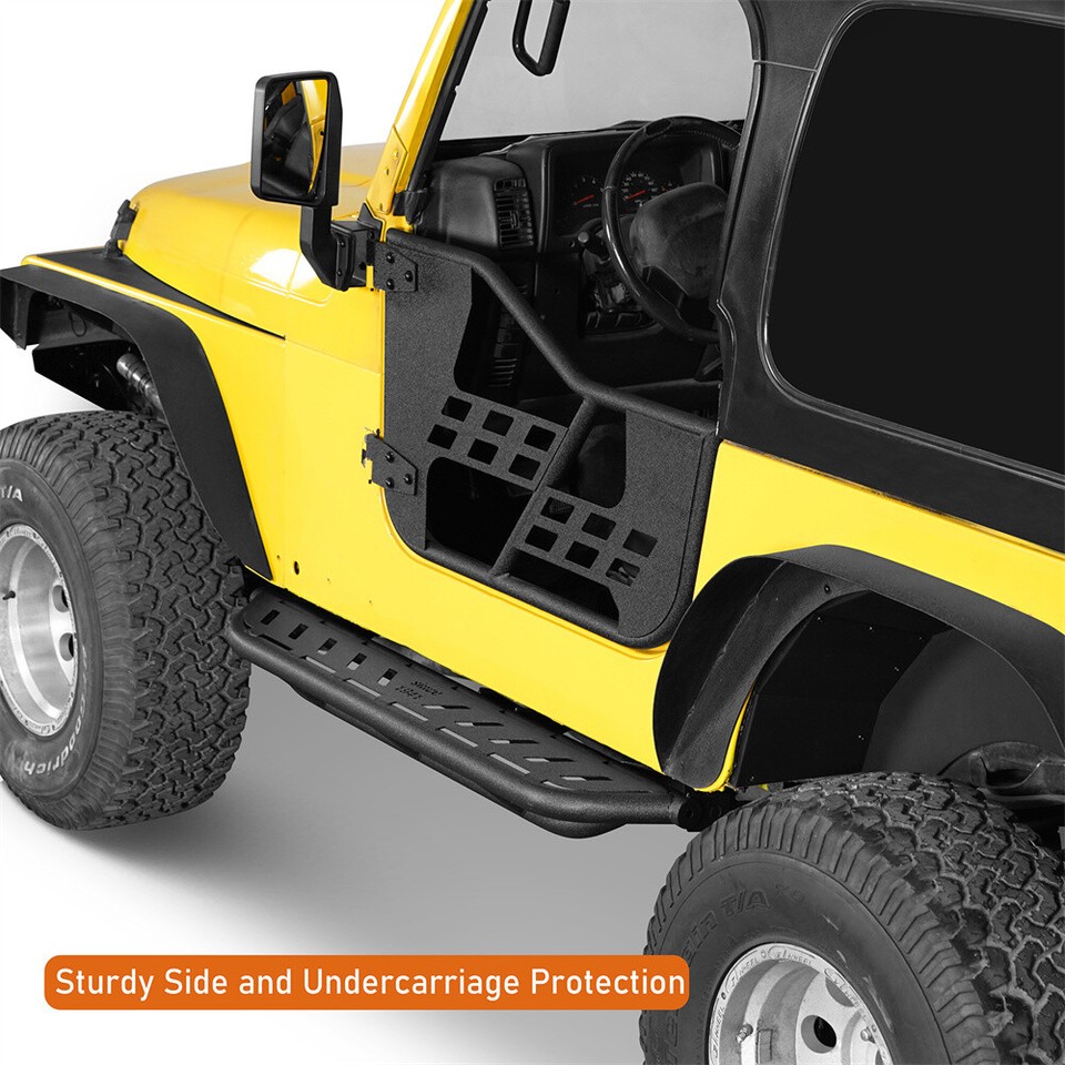 2Pcs Running Boards Rock Slider Door Armor Guards for 1997-2006 Jeep ...