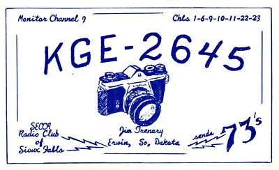 Erwin South Dakota KGE-2645 QSL Radio Postcard | eBay