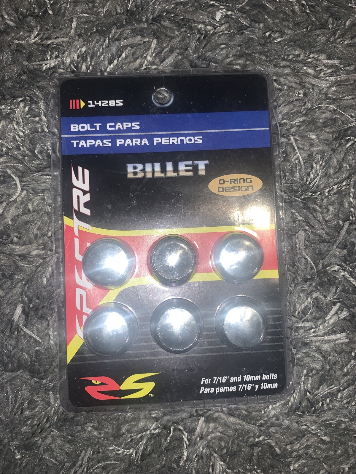 Spectre 14285 Piston Style Chrome Billet Bolt Caps 7/16" (10mm) Pack of ...