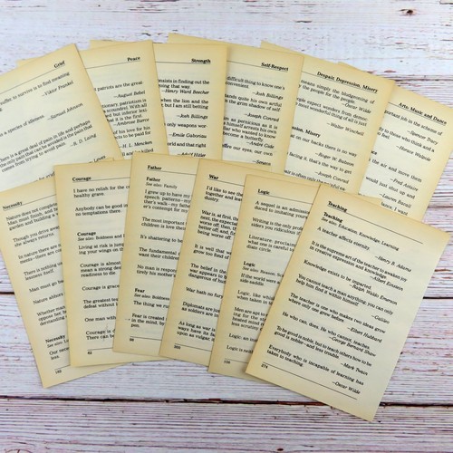 Vintage Quote Snippets Paper Pack | Authentic Book Pages for Junk ...