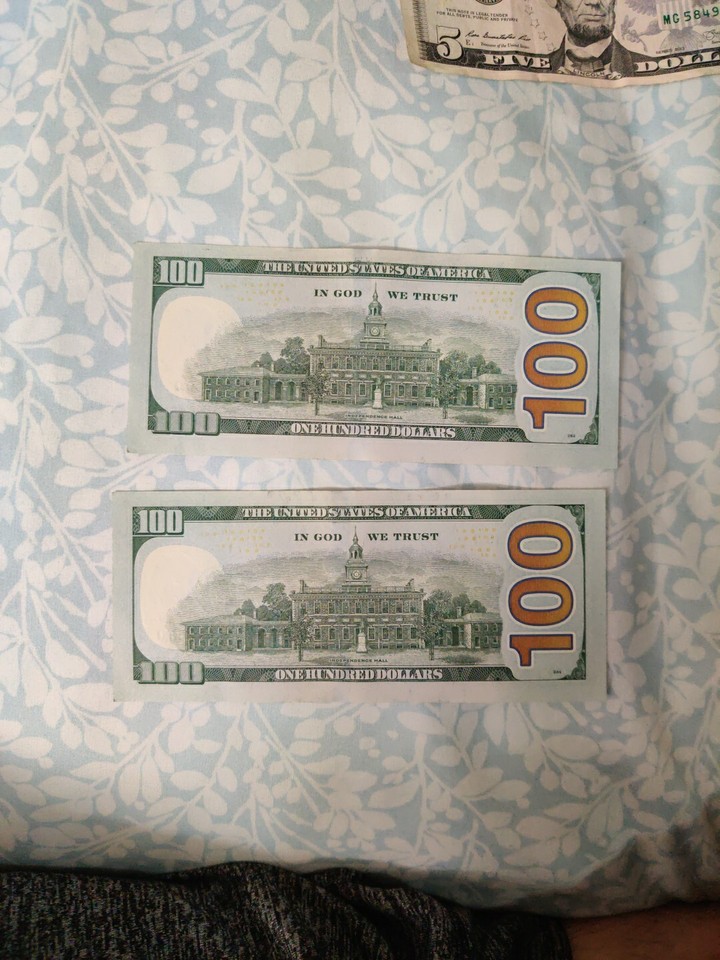 Hundred Dollar Bill Rare Low Serial Number, Serial Right Next To Each ...