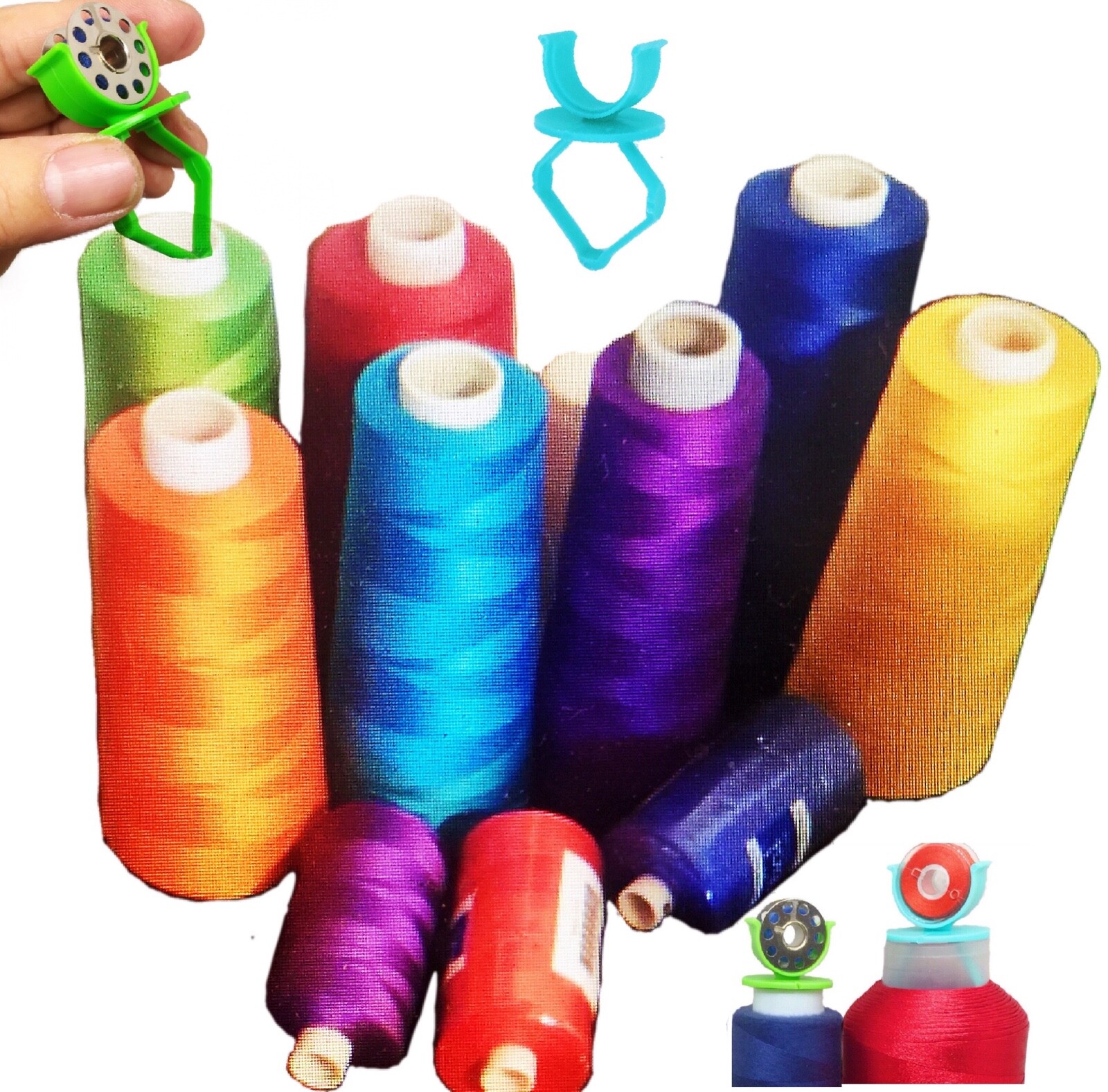 15pcs Bobbin Holder Thread Organizer Matching Thread Spools Together #5 ...
