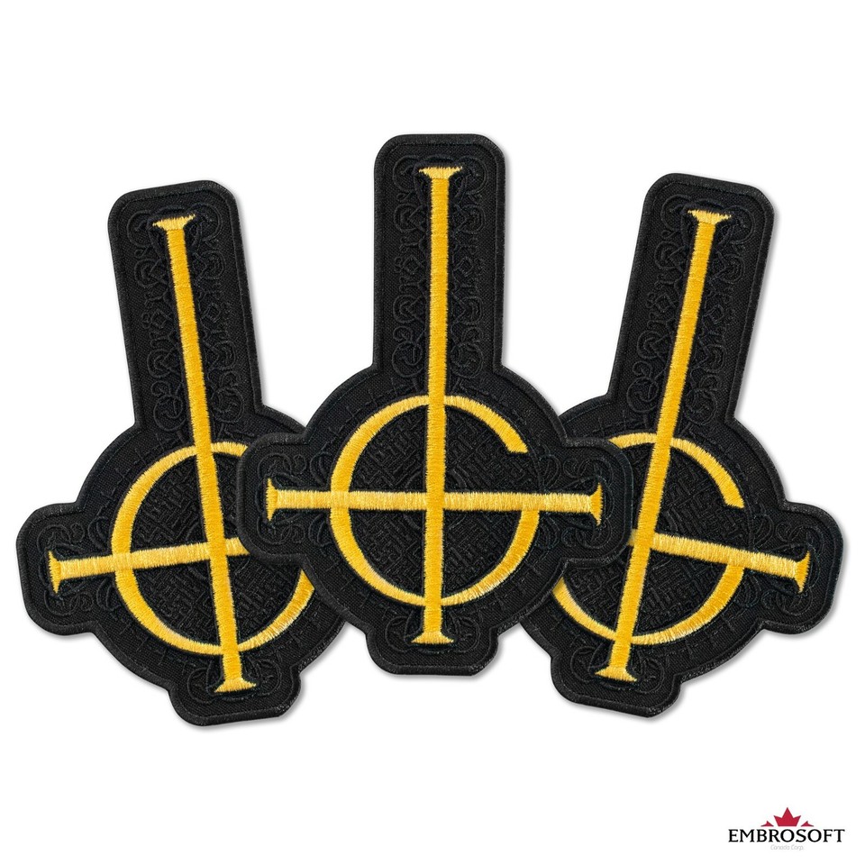 Ghost BC Golden Grucifix Cross Symbol with Pattern Band Embroidered ...