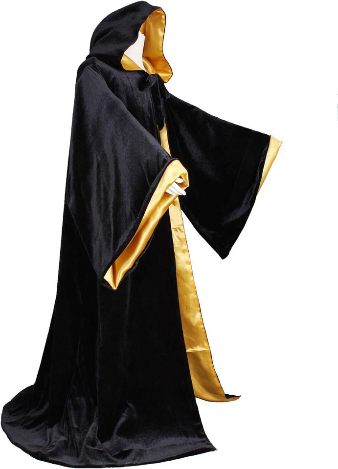 Velvet Wizard Robe with Satin Lined Hood and Sleeves | eBay