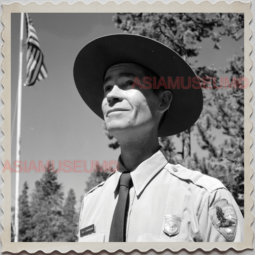 50s YELLOWSTONE NATIONAL PARK WYOMING PARK RANGER PORTRAIT OLD USA ...