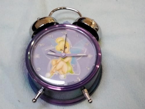 Disney Tinkerbell Purple Double Bell Alarm Clock Pre-Owned Tested | eBay