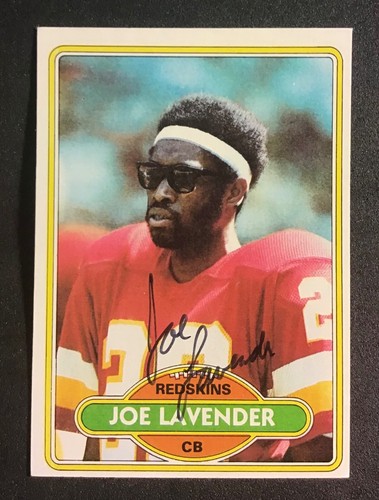 Washington Redskins JOE LAVENDER autographed signed 1980 TOPPS auto SB ...