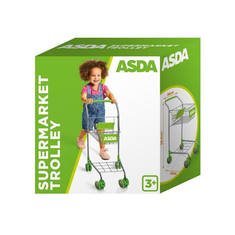 ASDA Kids Toddlers Shopping Trolley Toy - Pretend Play Supermarket Push ...