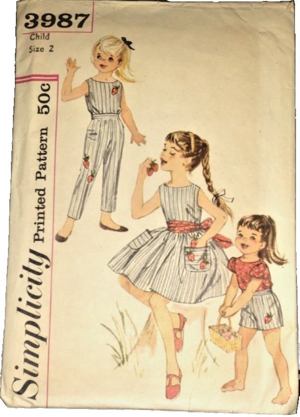 Vintage Simplicity Pattern 3987 Child's Blouse, Skirt, Pants Size 2 ...