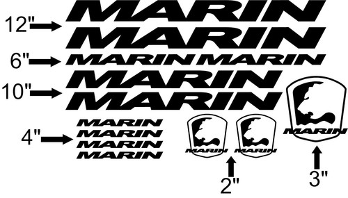 Custom Marin Bike Frame Decal Set. Pick Your Color. USA Seller! | eBay